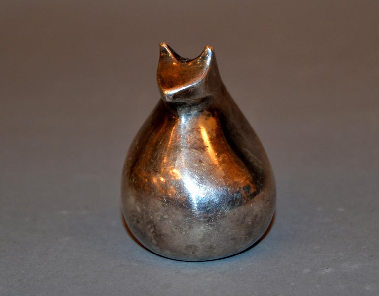 Scandinavian Modern Original Dansk Design Silver Plate Cat Paperweight ...