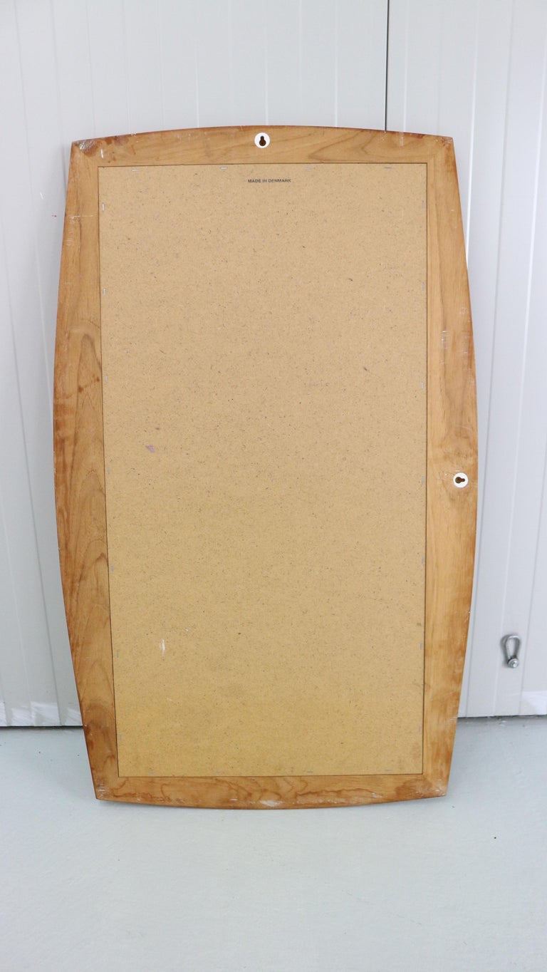 Scandinavian Modern Oval Beveled Edge Teak Wall Mirror, 1960s, Denmark ...