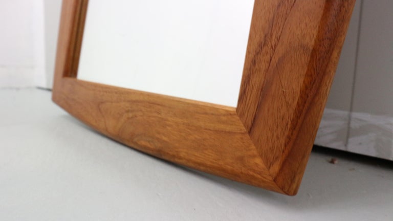 Scandinavian Modern Oval Beveled Edge Teak Wall Mirror, 1960s, Denmark ...