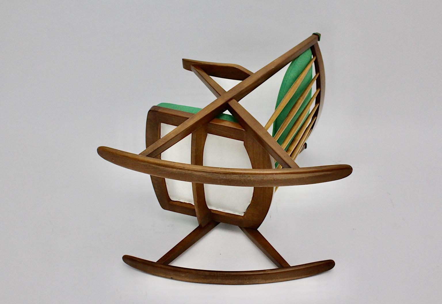 Scandinavian Modern Pair of Green Beech Vintage Rocking Chair Frank ...