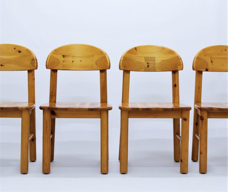 Scandinavian Modern Pine Wood Dining Chairs by Rainier Daumiller ...