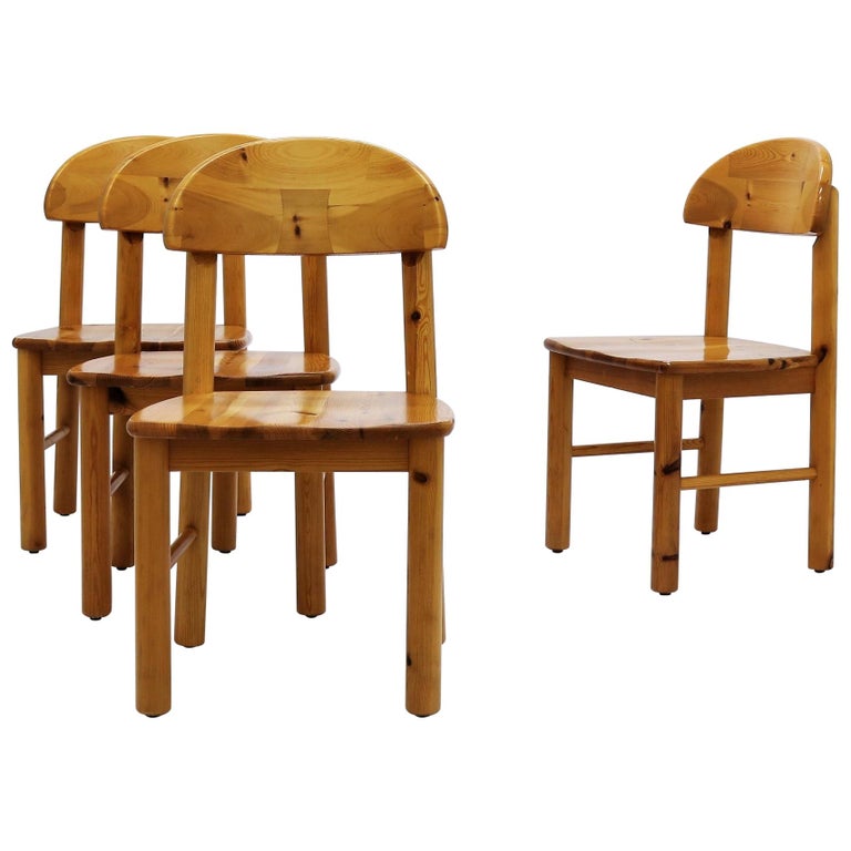 Scandinavian Modern Pine Wood Dining Chairs by Rainier Daumiller ...