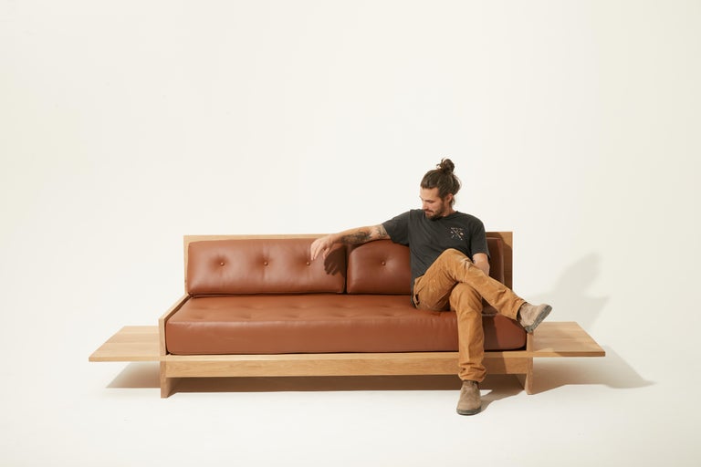 Scandinavian Modern Platform Couch with Side Table Hand Made by Stille ...