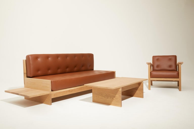 Scandinavian Modern Platform Couch with Side Table Hand Made by Stille ...