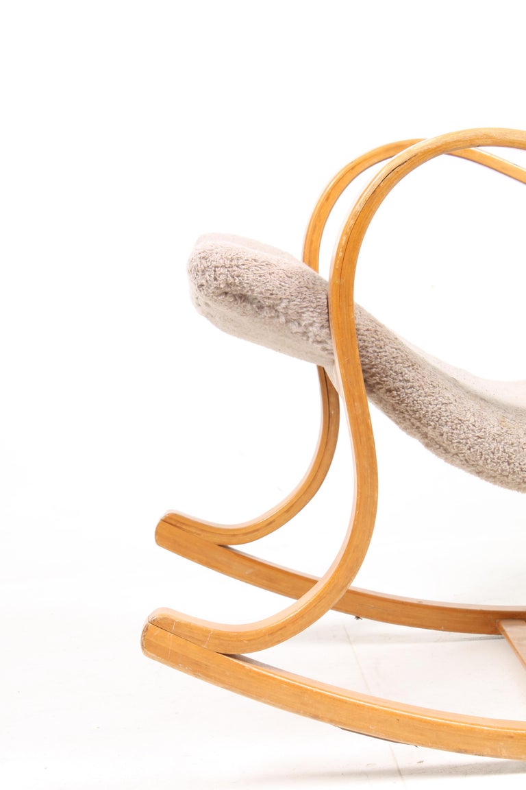 Scandinavian Modern Rocking Chair, Made in Sweden in the 1940s at 1stDibs