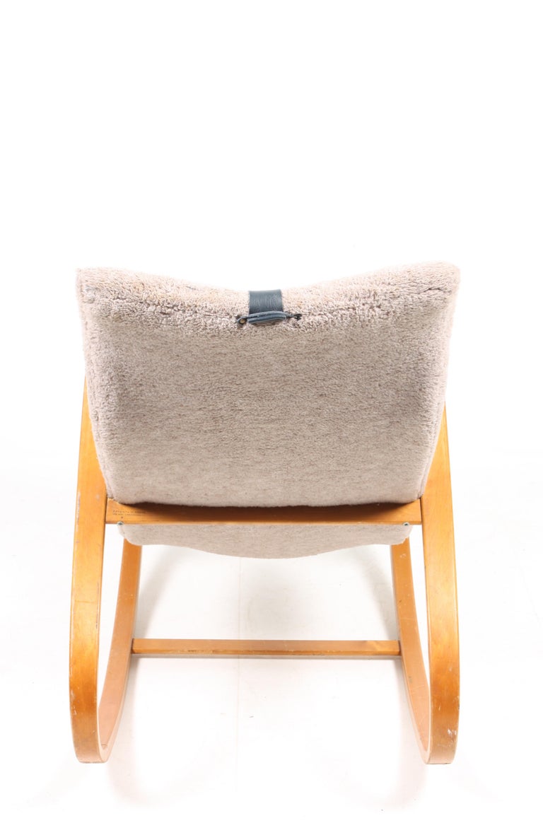 Scandinavian Modern Rocking Chair, Made in Sweden in the 1940s at 1stDibs