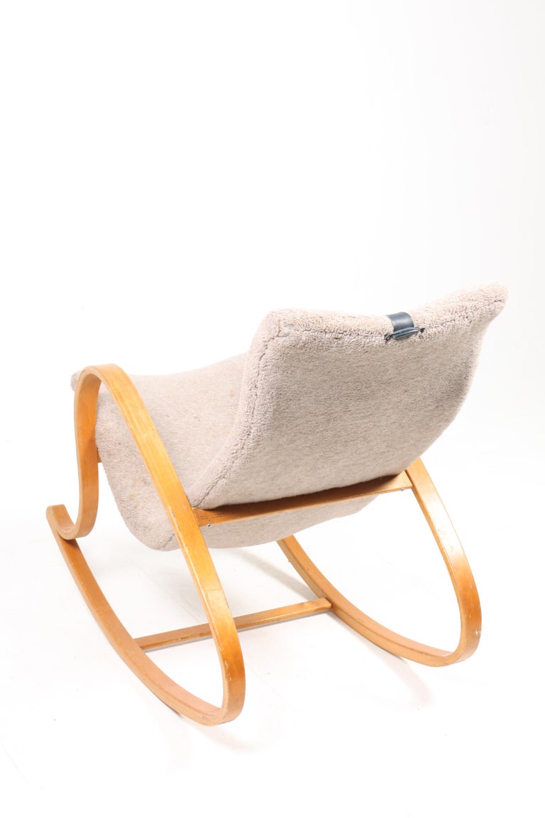 Scandinavian Modern Rocking Chair, Made in Sweden in the 1940s at 1stDibs
