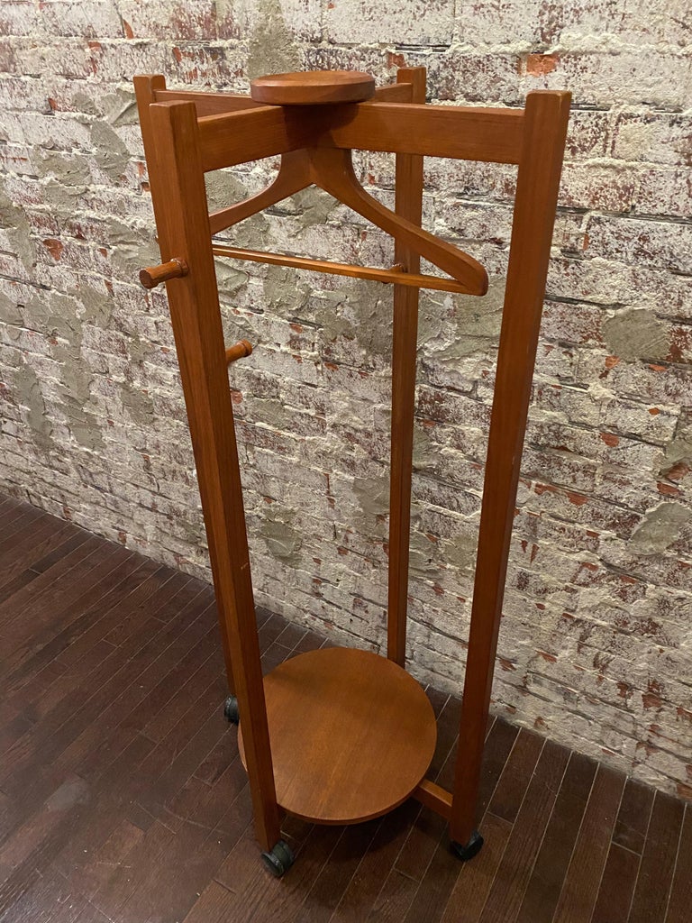 Scandinavian Modern Rolling Teak Valet with Hanger For Sale at 1stDibs ...