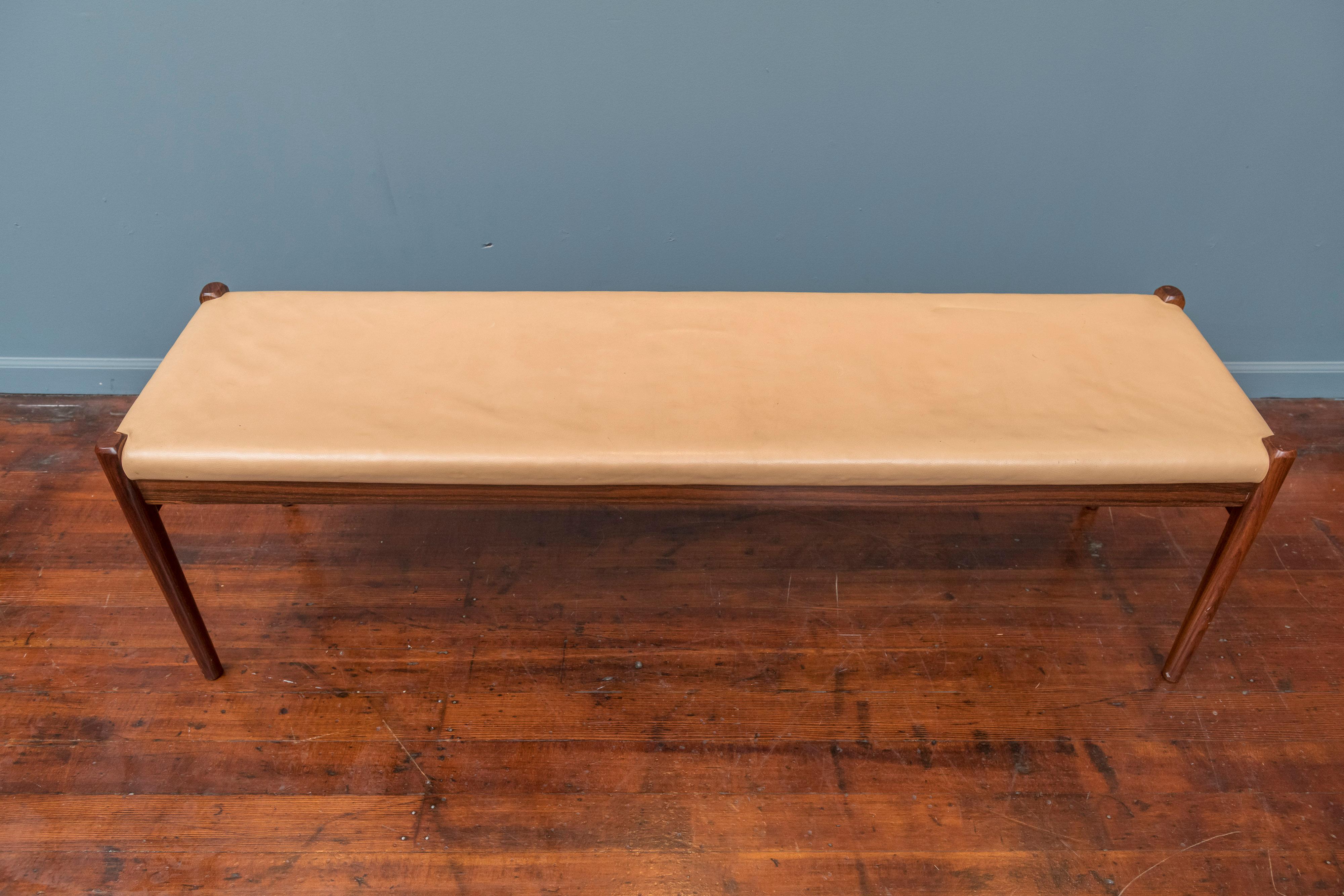 Scandinavian Modern Rosewood Bench by Niels Moller, Model 63 at 1stDibs