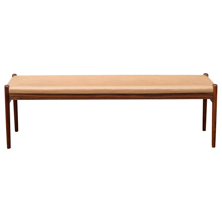 Scandinavian Modern Rosewood Bench by Niels Moller, Model 63 at 1stDibs