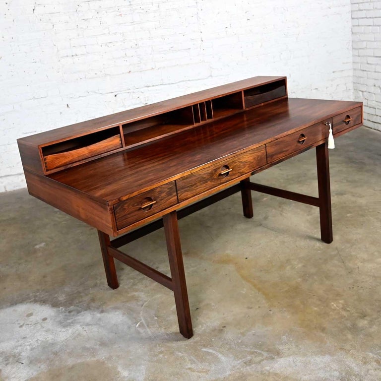 Scandinavian Modern Rosewood Flip Top Exec, Partners Desk by Peter ...