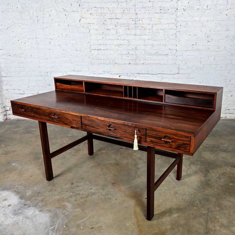 Scandinavian Modern Rosewood Flip Top Exec, Partners Desk by Peter ...