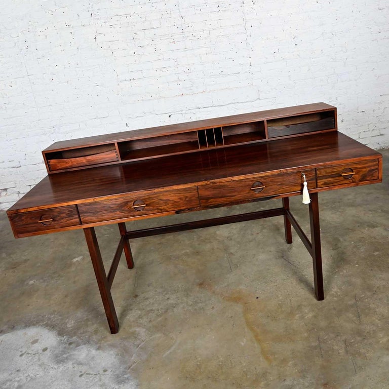Scandinavian Modern Rosewood Flip Top Exec, Partners Desk by Peter ...