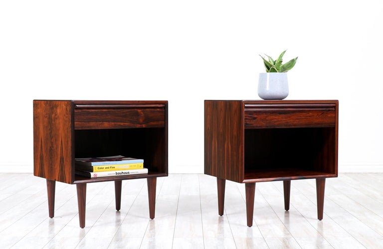 Scandinavian Modern Rosewood Night Stands by Westnofa For Sale at 1stDibs