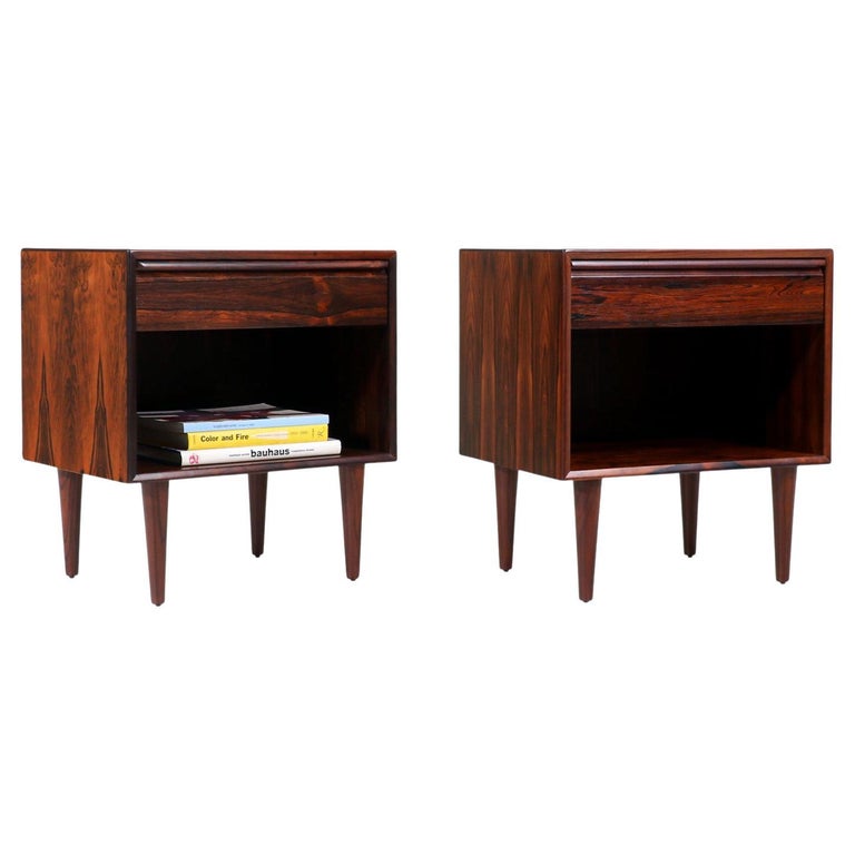 Scandinavian Modern Rosewood Night Stands by Westnofa For Sale at 1stDibs