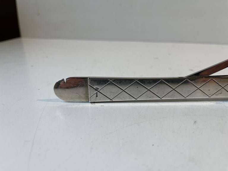 Scandinavian Modern Silver Cigar Cutter with Harlequin, 1950s at 1stDibs