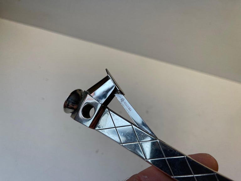 Scandinavian Modern Silver Cigar Cutter with Harlequin, 1950s at 1stDibs