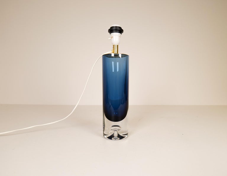 Scandinavian Modern Solid Clear Drop Aneta Lamp, Sweden, 1980s at 1stDibs