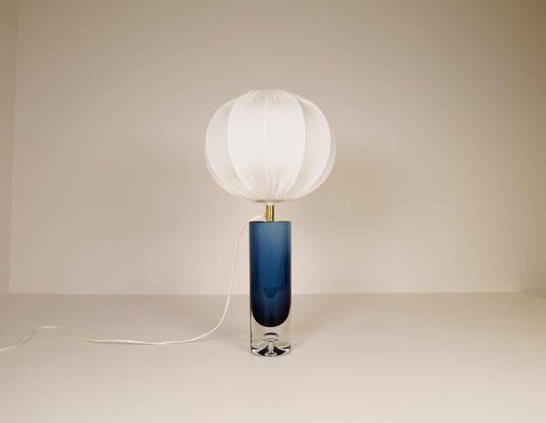 Scandinavian Modern Solid Clear Drop Aneta Lamp, Sweden, 1980s at 1stDibs