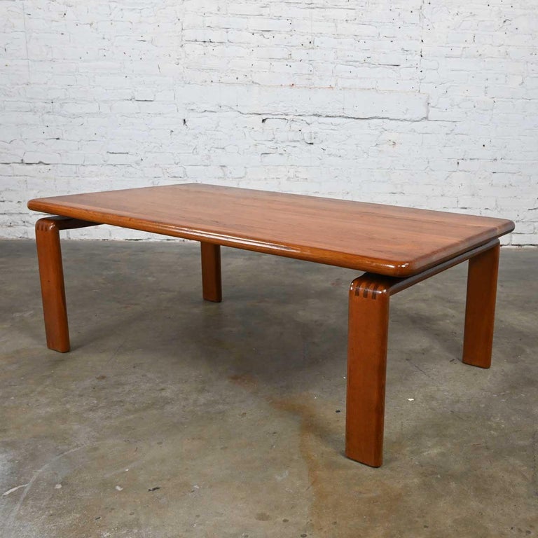 Scandinavian Modern Solid Teak Rectangular Coffee Table Style of Westnofa Norway For Sale at 1stDibs