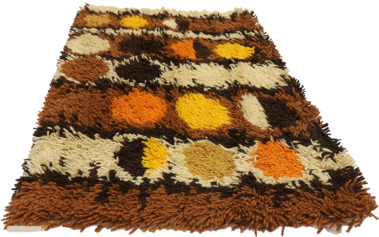 Scandinavian Modern Swedish Vintage Ege Rya Shag Rug, Danish Design ...