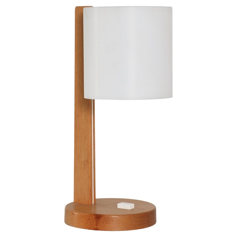 Scandinavian Modern Table Lamp in Oak and Acrylic by Luxus, Sweden ...