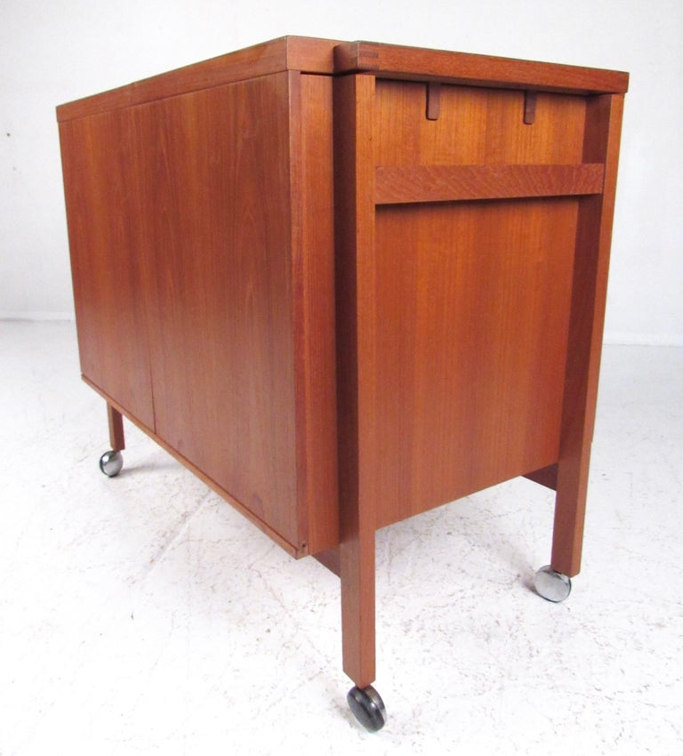 Scandinavian Modern Teak Bar Cart by Niels Erik Glasdom Jensen For Sale ...