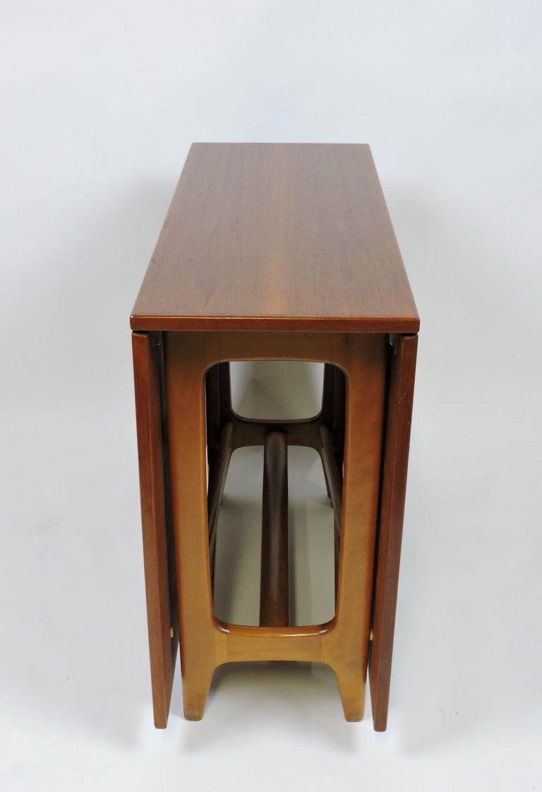 Scandinavian Modern Teak Bendt Winge Drop Leaf Dining Table Norway at ...