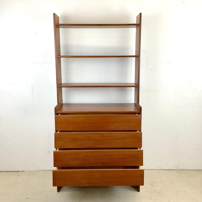 Scandinavian Modern Teak Chest of Drawers With Shelf Topper For Sale at ...