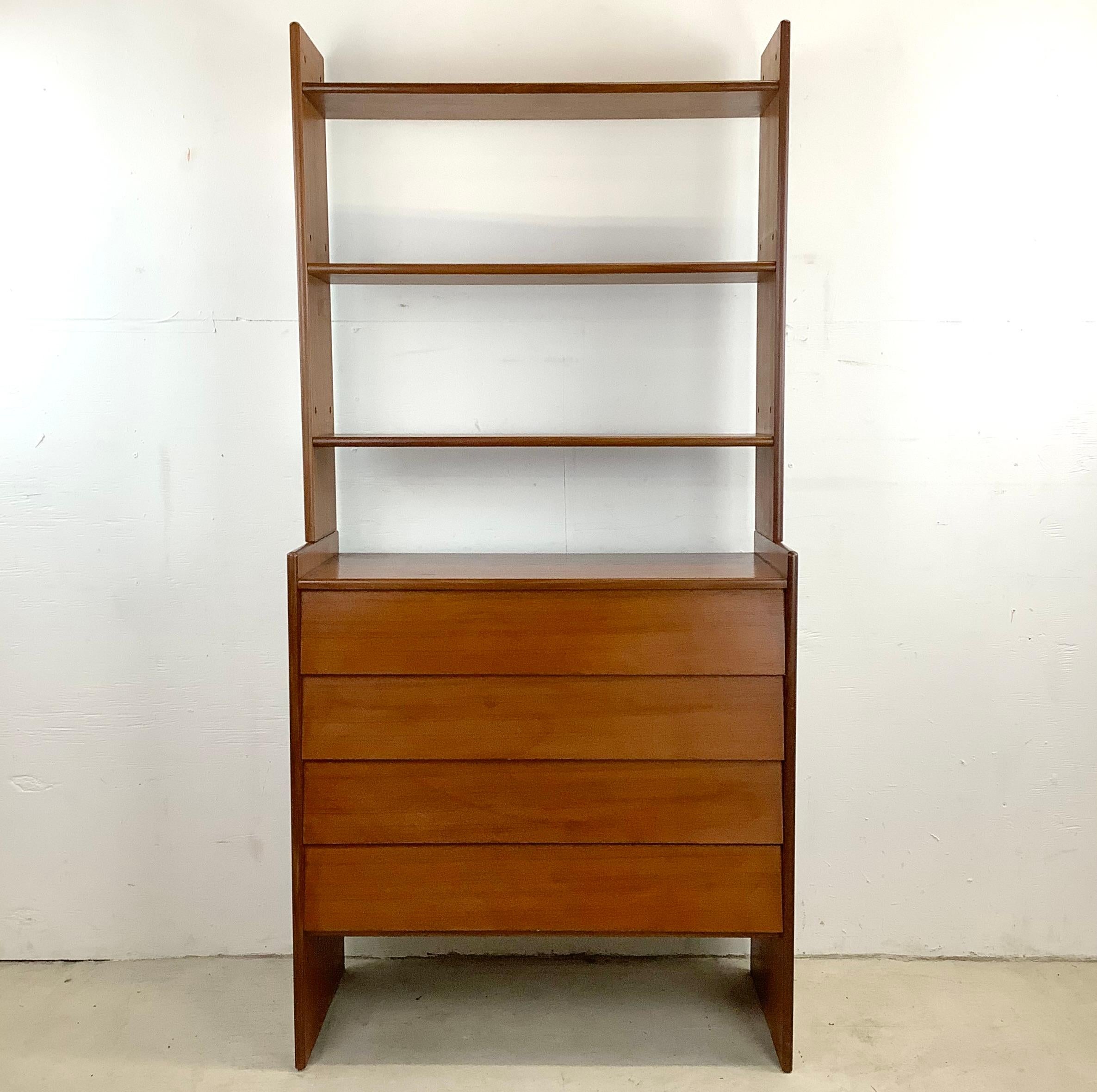 Scandinavian Modern Teak Chest With Shelf Top For Sale at 1stDibs