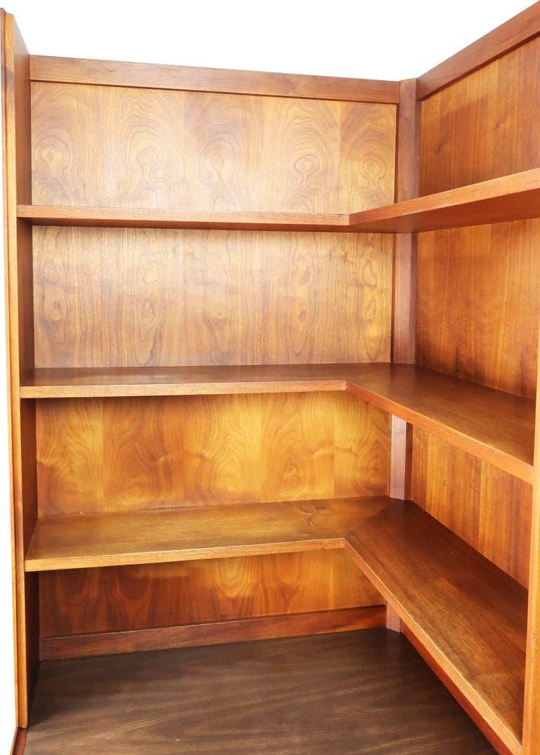 Scandinavian Modern Teak Corner Desk and Bookcase at 1stDibs