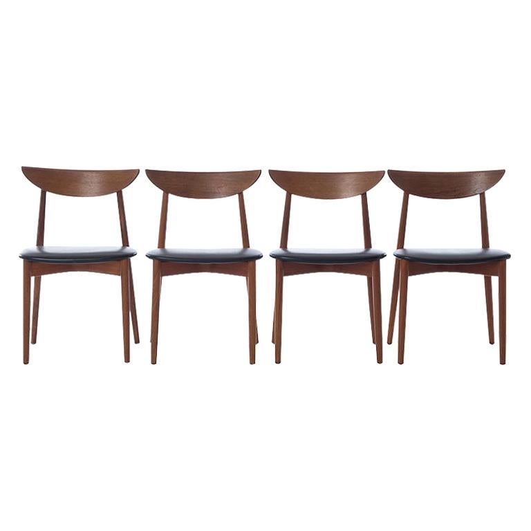 Set of Eight Harry Ostergaard, Model 59 Teak Dining Chairs at 1stDibs