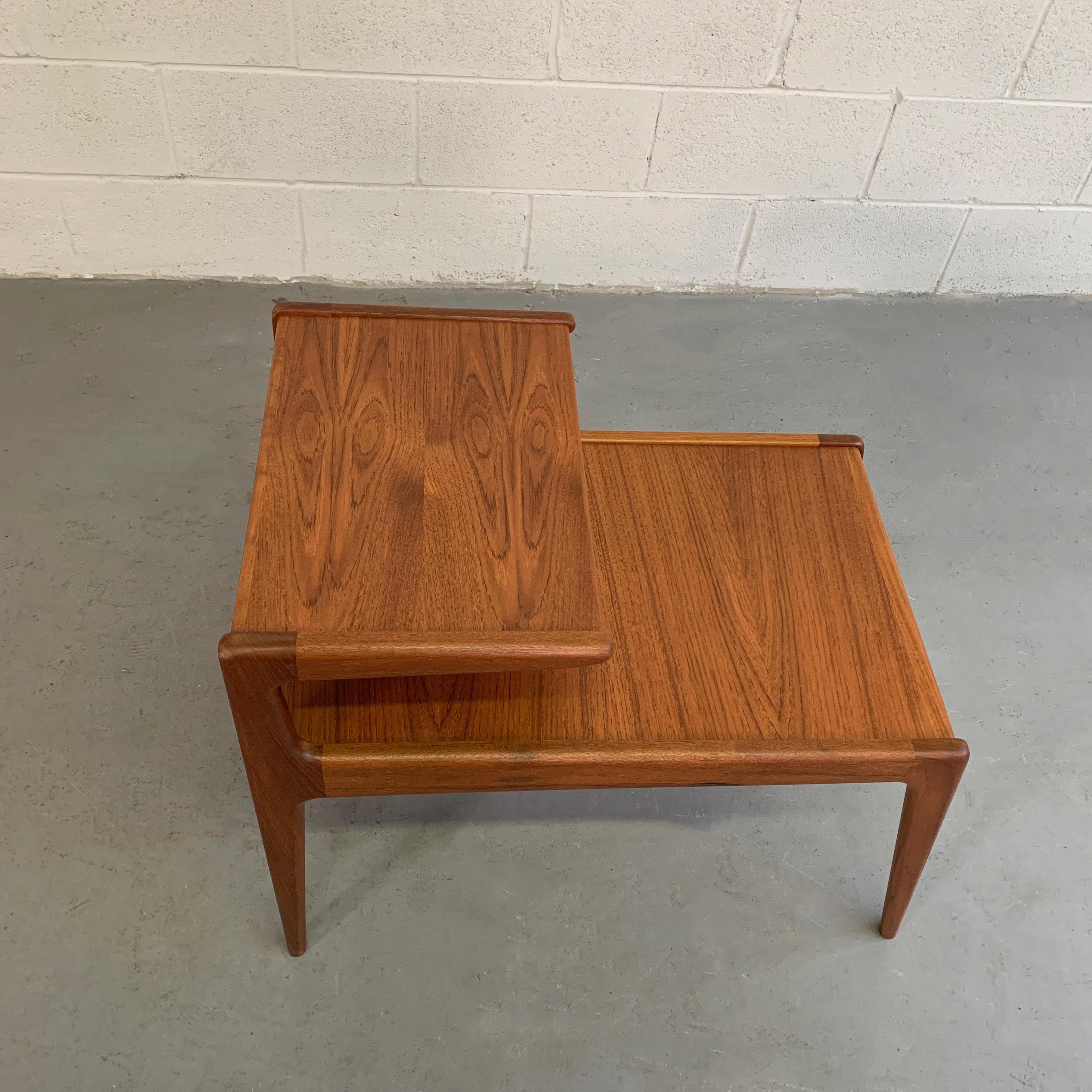 Scandinavian Modern Teak Stepped Side Table at 1stDibs