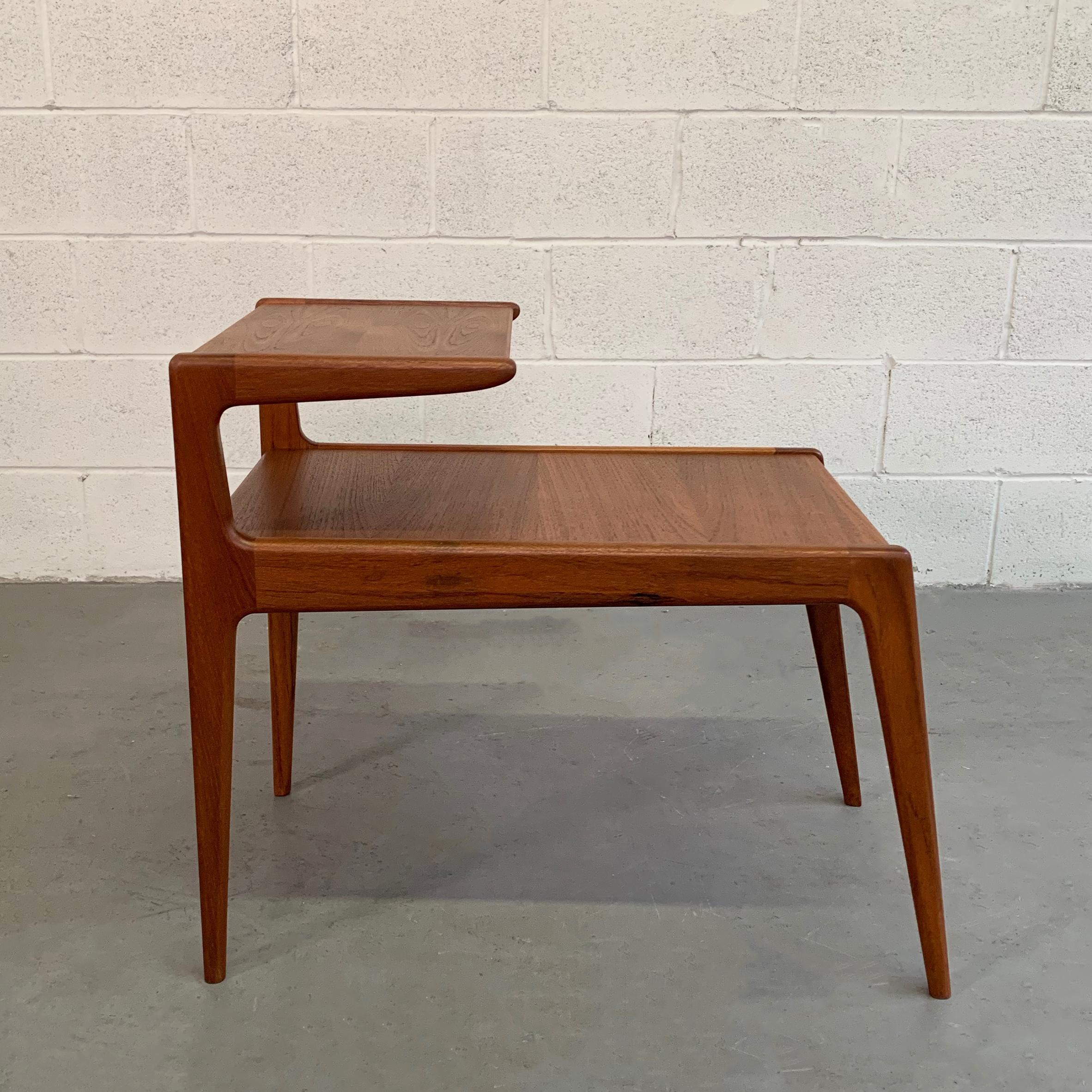 Scandinavian Modern Teak Stepped Side Table at 1stDibs