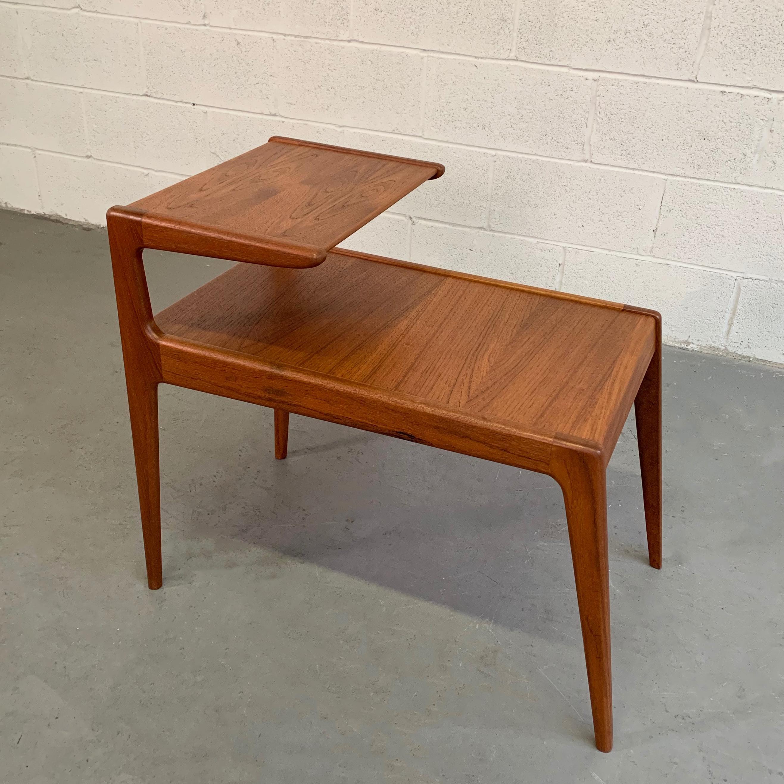 Scandinavian Modern Teak Stepped Side Table at 1stDibs