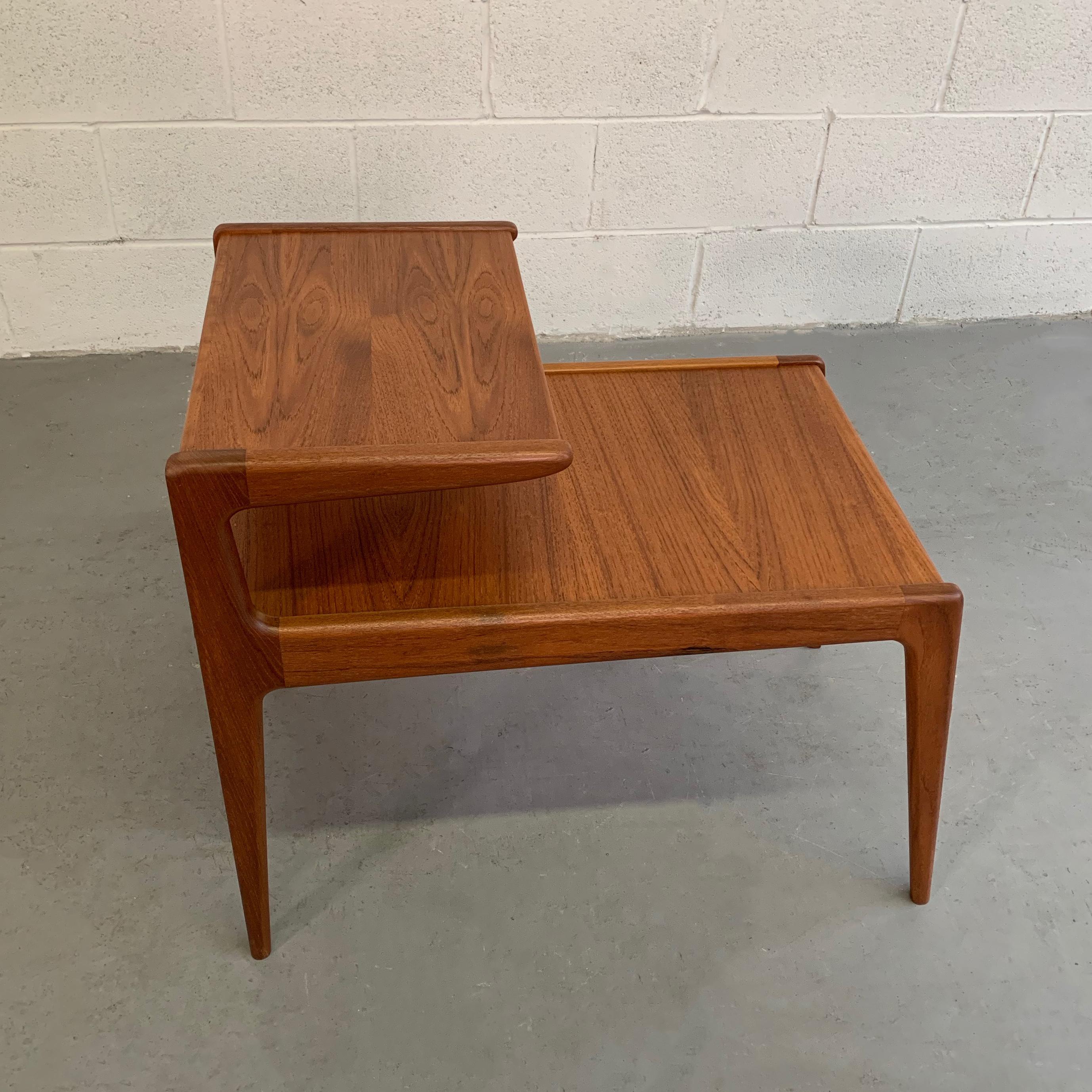 Scandinavian Modern Teak Stepped Side Table at 1stDibs