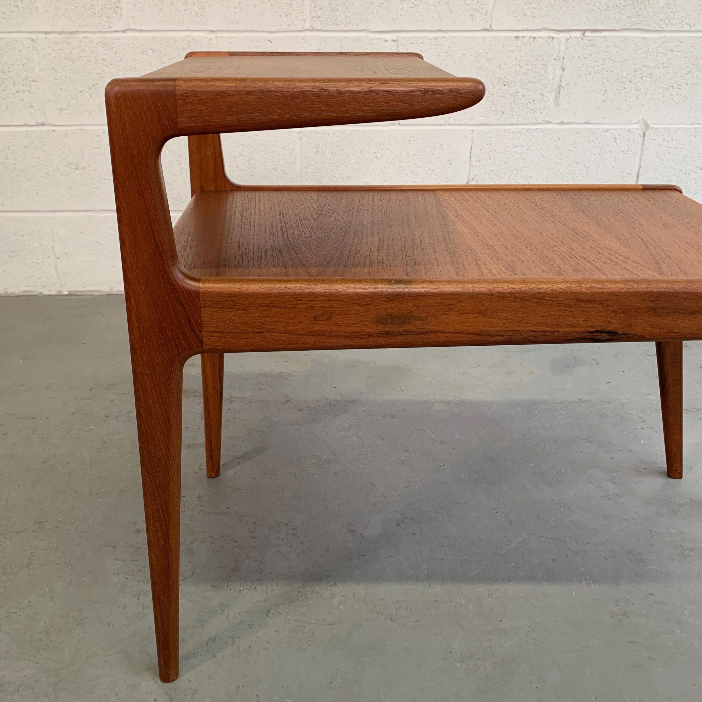 Scandinavian Modern Teak Stepped Side Table at 1stDibs