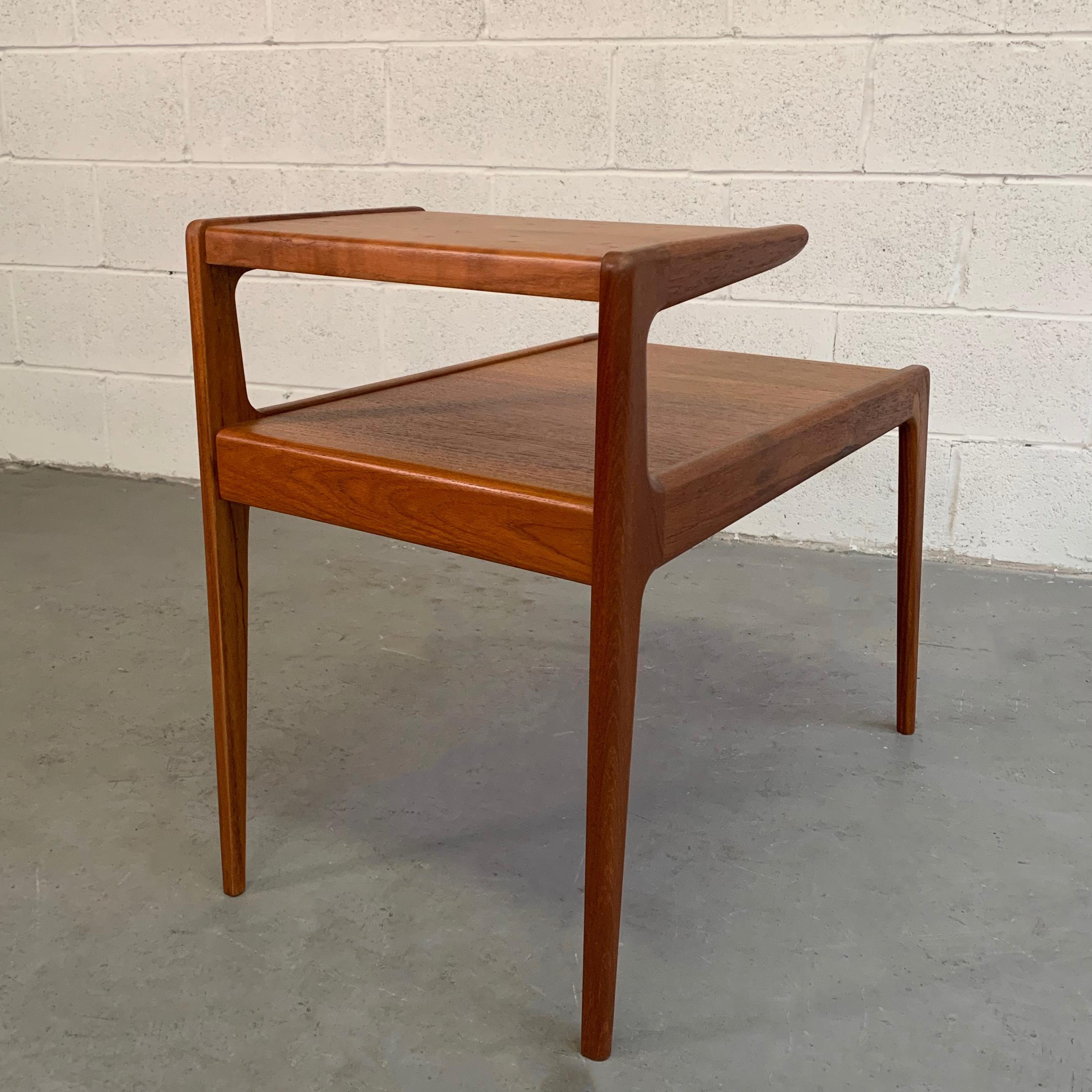 Scandinavian Modern Teak Stepped Side Table at 1stDibs