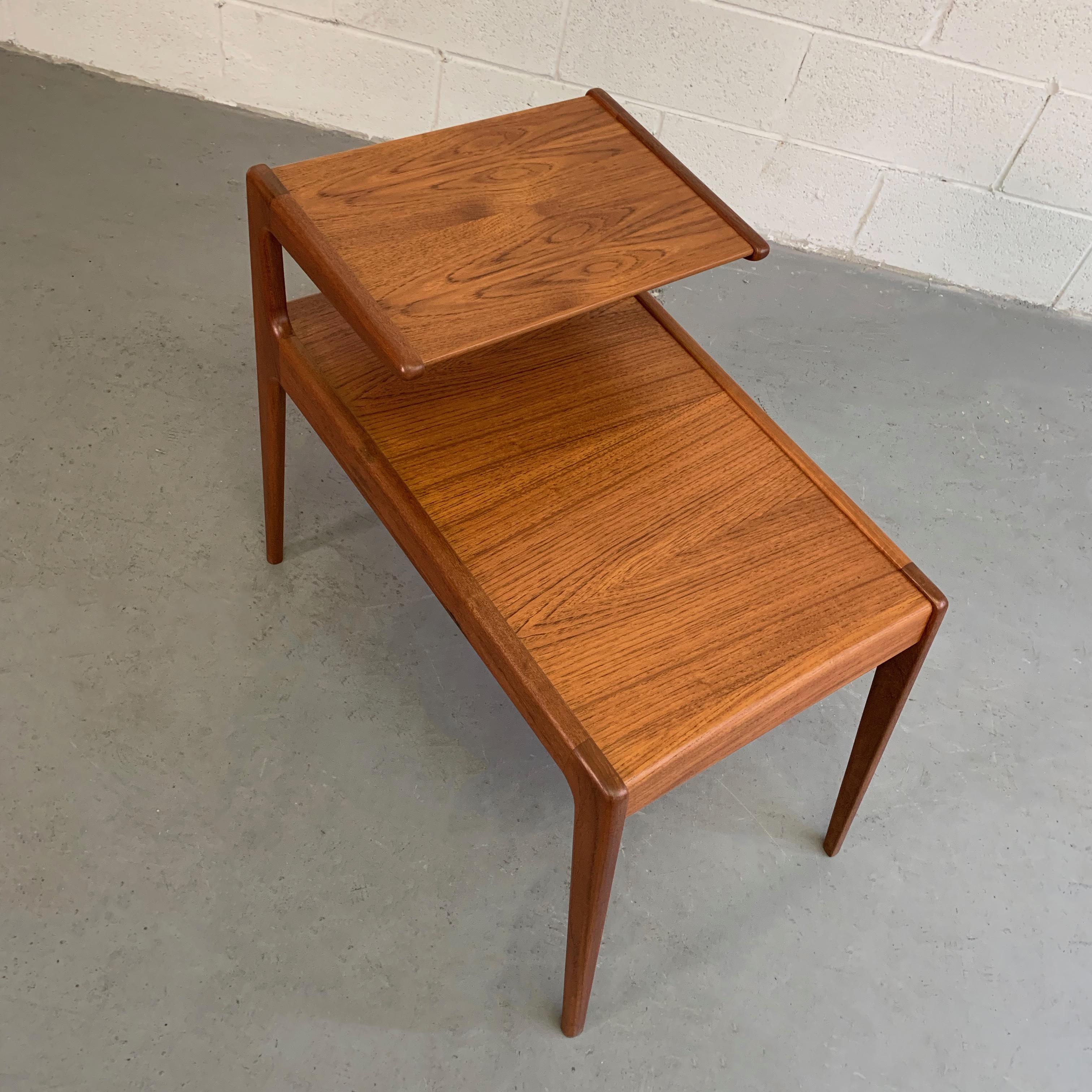 Scandinavian Modern Teak Stepped Side Table at 1stDibs