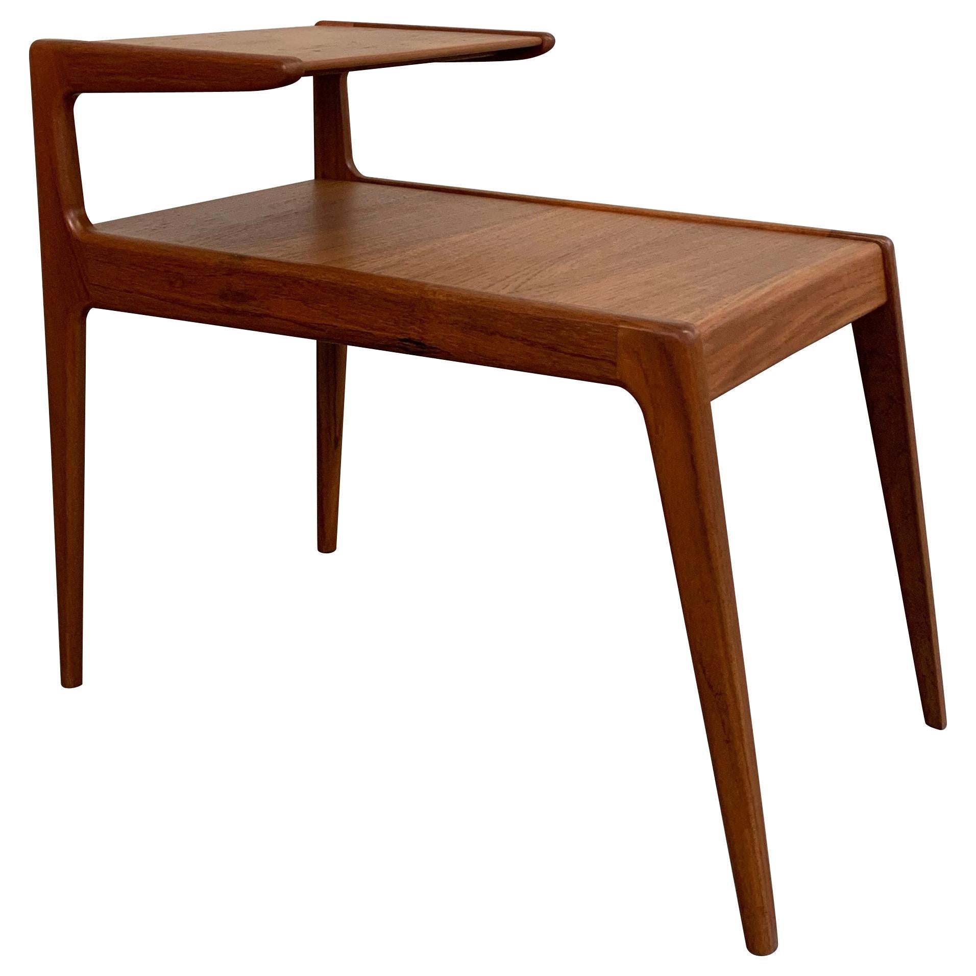 Scandinavian Modern Teak Stepped Side Table at 1stDibs