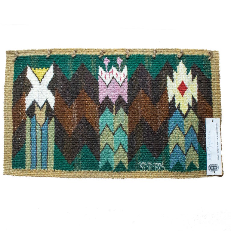 Scandinavian Modern Vintage Tapestry, Täppan, designed byMarta Maas ...