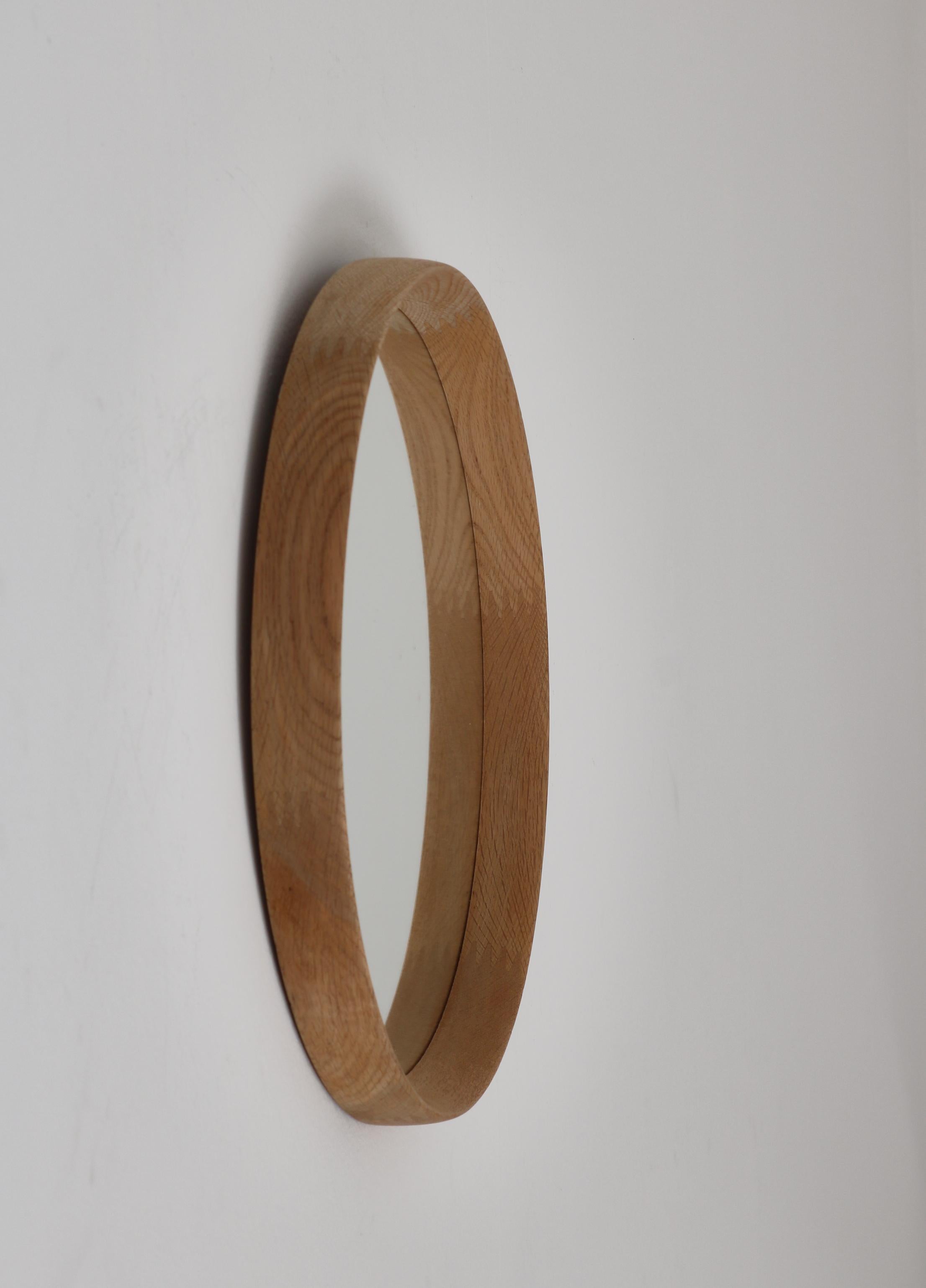 Scandinavian Modern Wall Mirror in Oak by Pedersen and Hansen, Denmark ...