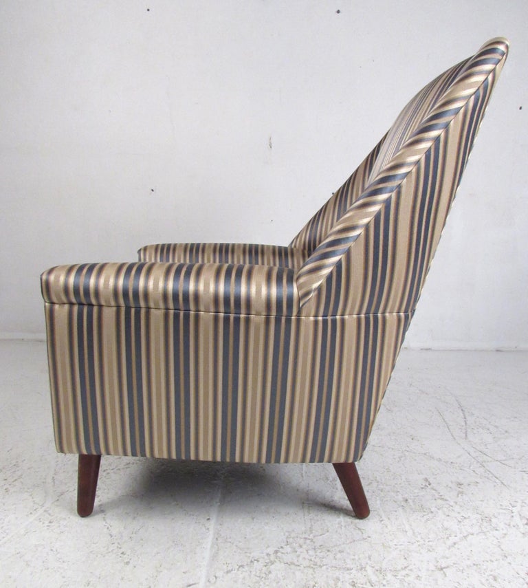 Scandinavian Modern Wingback Lounge Chair and Ottoman For Sale at 1stDibs