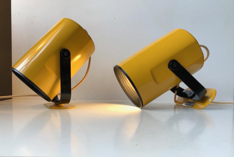 Scandinavian Modern Yellow Wall Lights from Kosta Lampan, 1970s, Set of ...