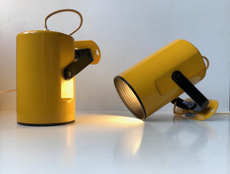 Scandinavian Modern Yellow Wall Lights from Kosta Lampan, 1970s, Set of ...