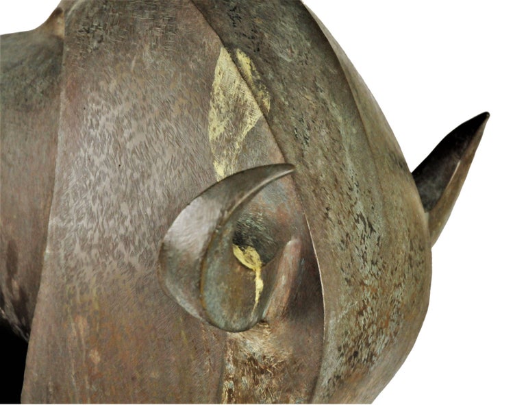 Scandinavian Modernism, Bull, Anodized Bronze Sculpture, 1974 For Sale ...