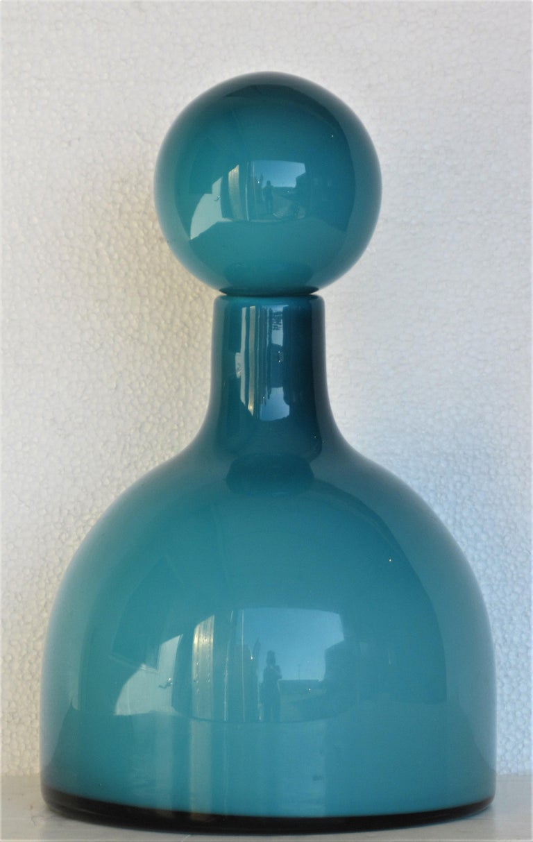 Scandinavian Modernist Cased Glass Decanter Bottle at 1stDibs