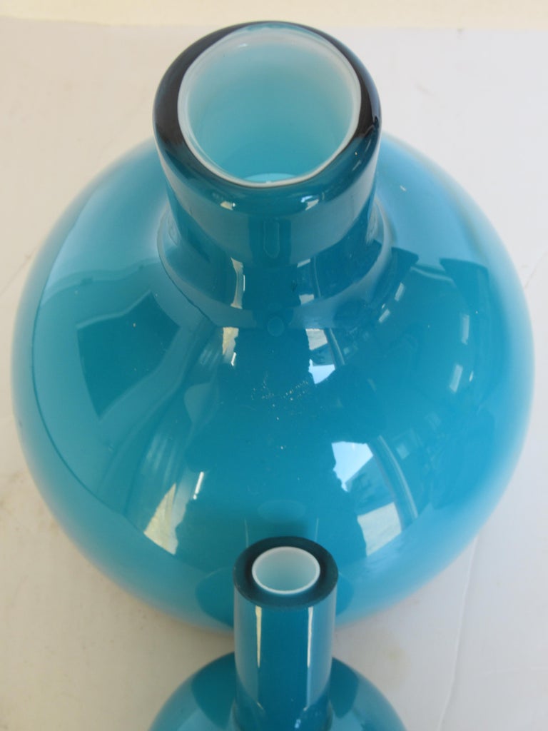 Scandinavian Modernist Cased Glass Decanter Bottle at 1stDibs