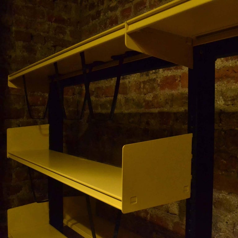 Modular Library Shelving in Yellow and Black Metal by Reska Denmark at ...