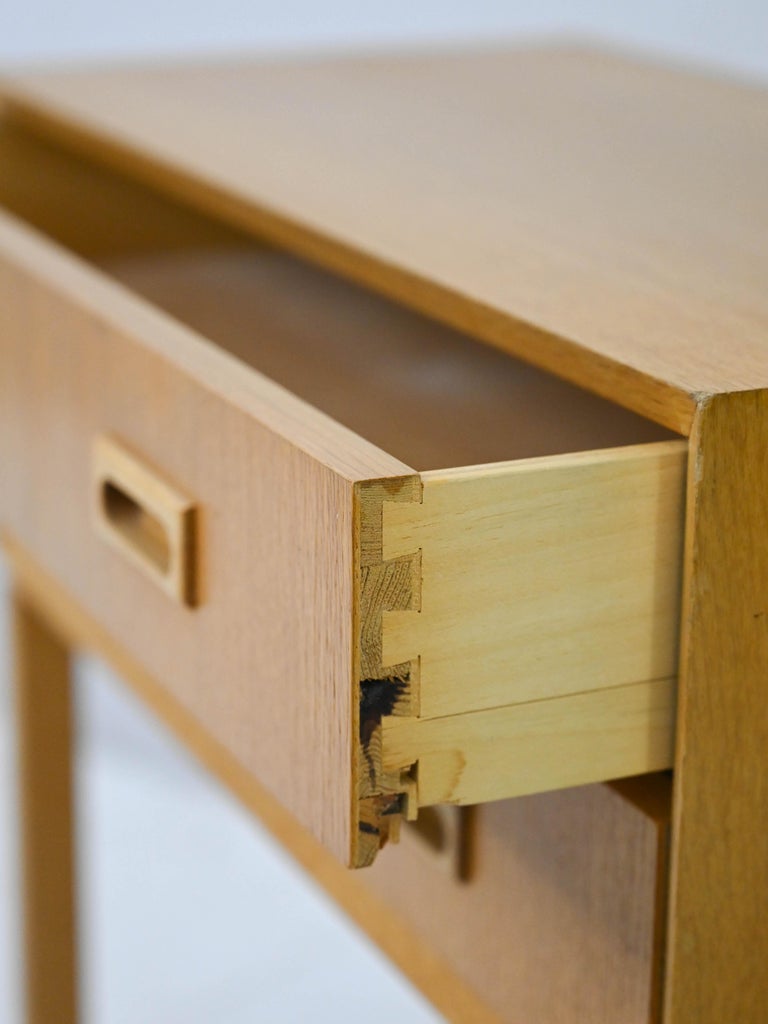 Scandinavian Oak Cabinet with Two Drawers For Sale at 1stDibs